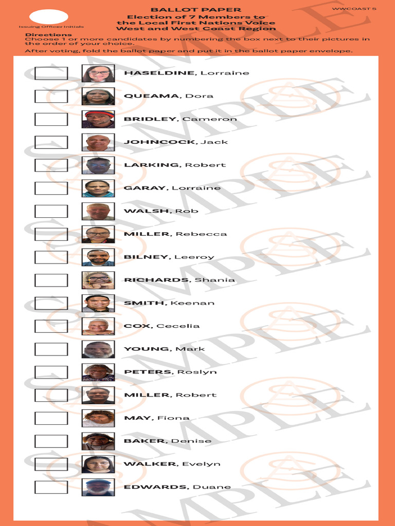 Sample Ballot Paper A4 Length Region 5 | PDF