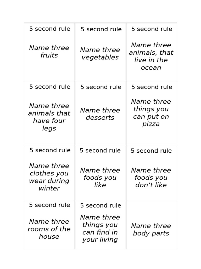 B1.B2. 5 Second Rules | PDF