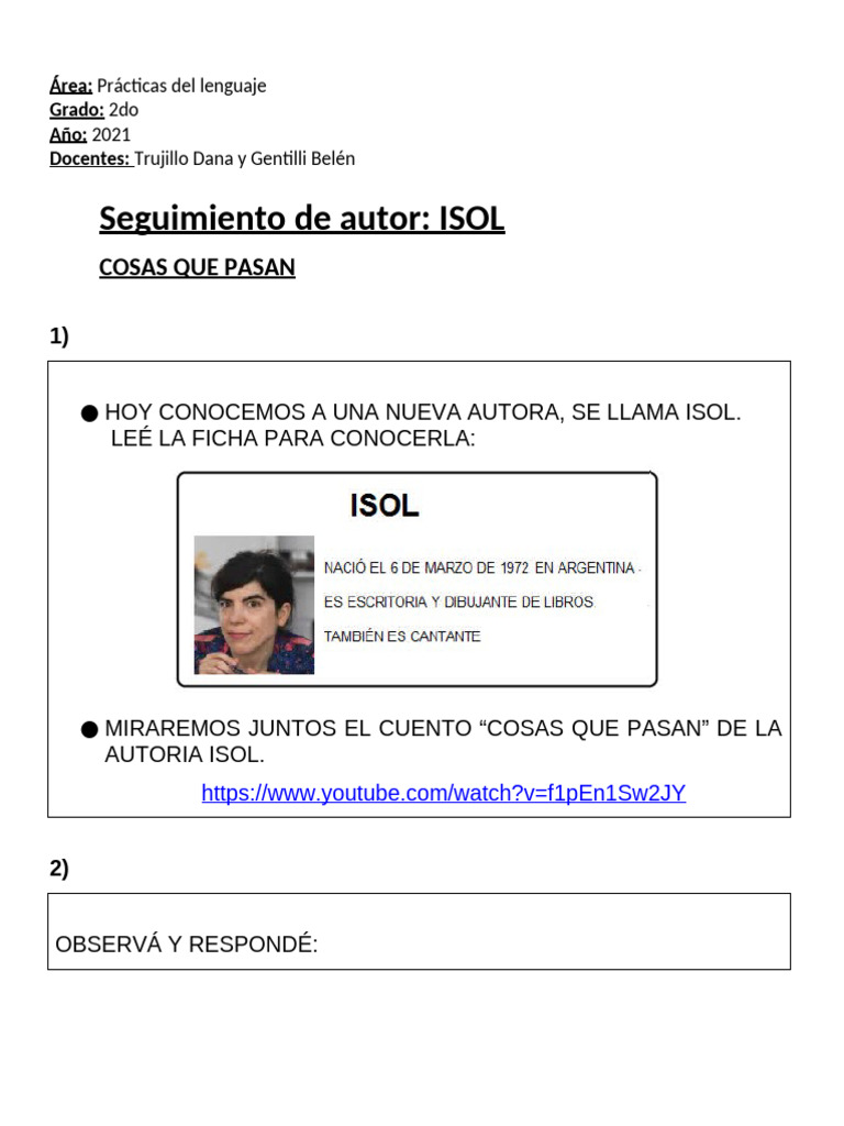 1.plani ISOL - Cosas Que Pasan | PDF