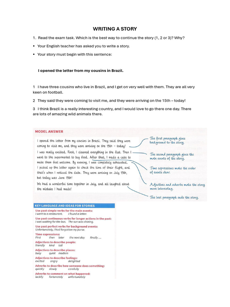 Story Writing Guide and Exercises | PDF