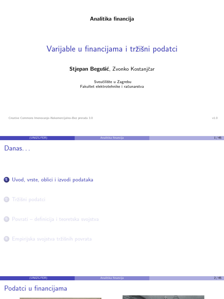 AF 03 - Varijable I Podatci U Financijama | PDF
