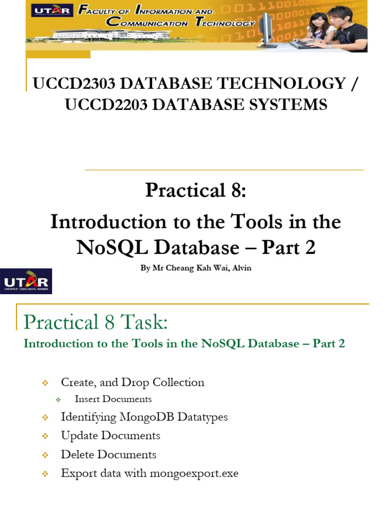 UCCD2303_Practical08_slides_MongoDB | PDF | Command Line Interface | Mongo Db