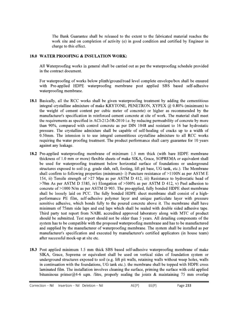 Water Proofing Material Pdf