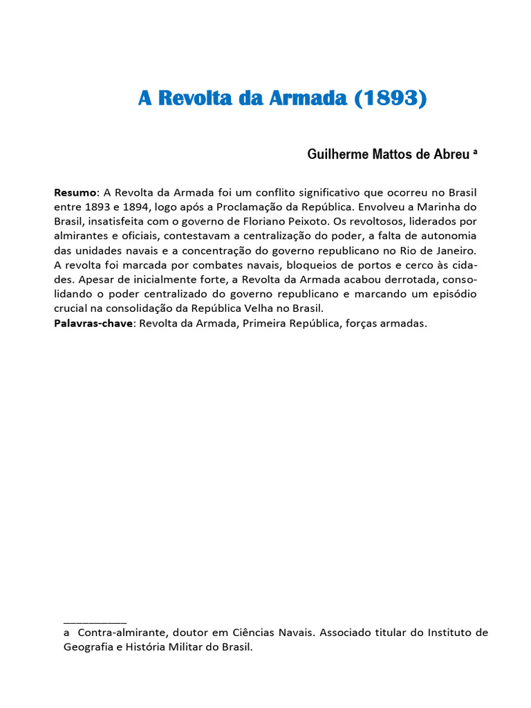 Carlosdaroz,+020+Revolta+Armada Alte+Guilherme | PDF | Brasil | República