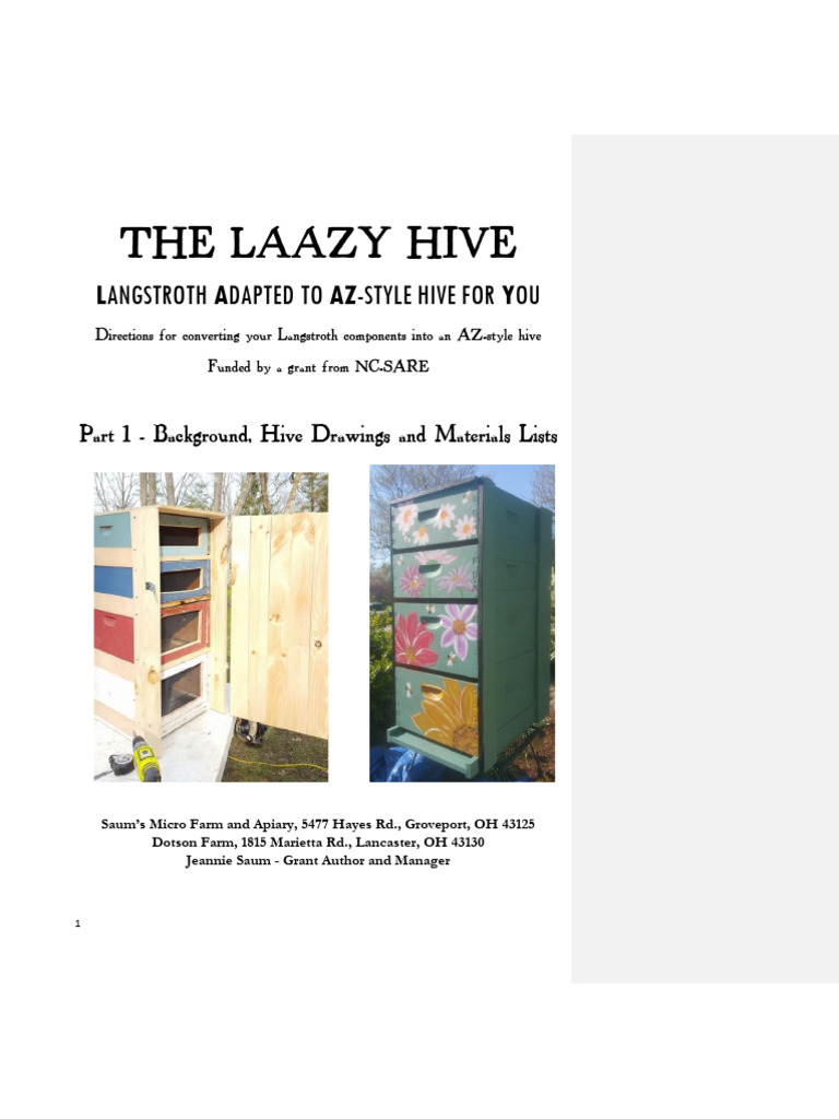 LAAZY Hive: Adapting Langstroth to AZ | PDF | Beehive | Beekeeping