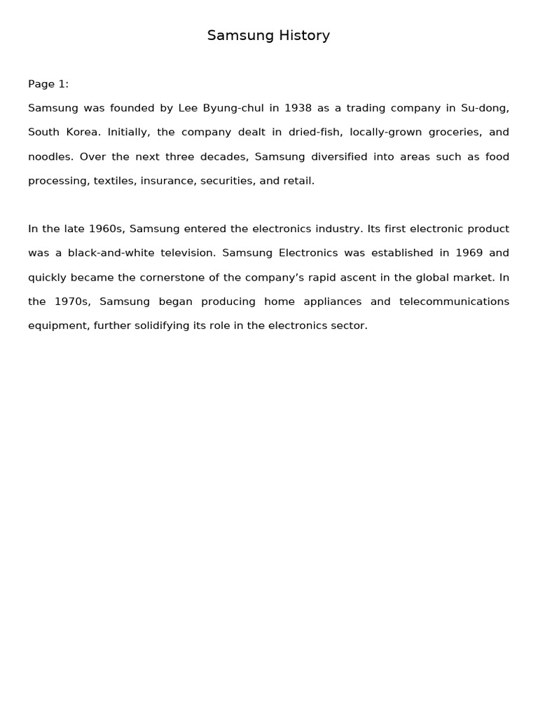 Samsung History | PDF