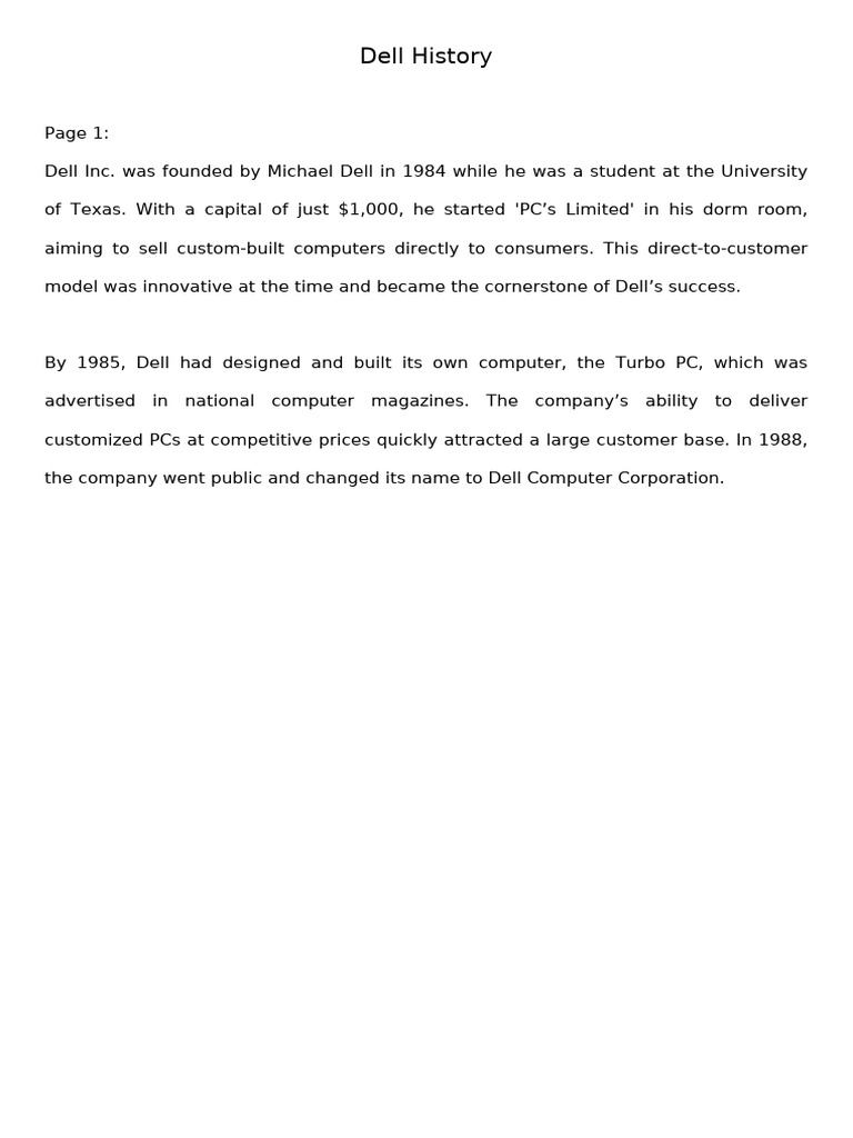 Dell_History | PDF