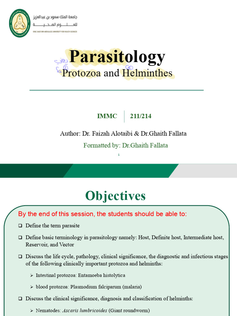 Updated Lecture14&15 Parasitology Protozoa and Helminthes | PDF ...