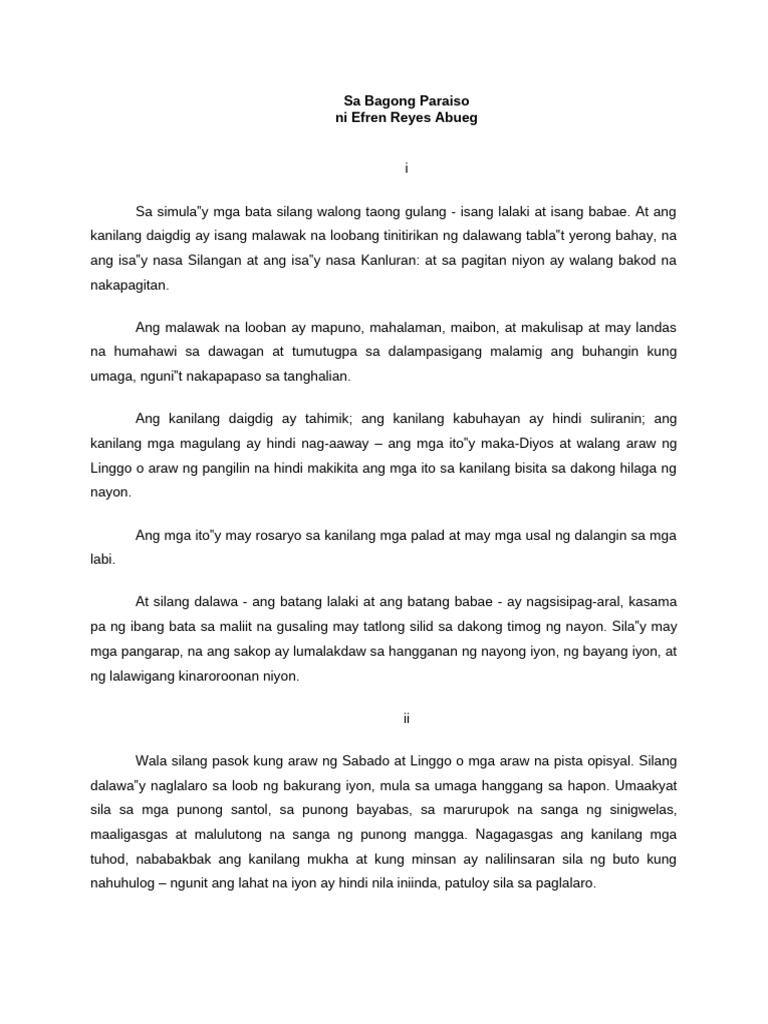 Sa-Bagong-Paraiso-Efren-Abueg | PDF