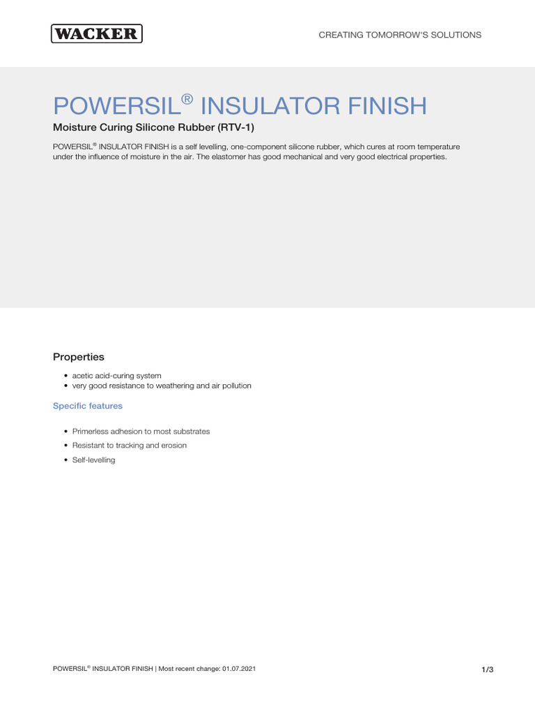 POWERSIL-INSULATOR-FINISH-en-2021.07.01-v10 | PDF | Silicone ...