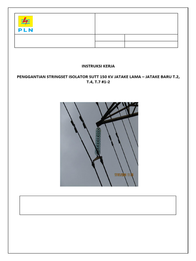 Penggantian Stringset Isolator SUTT 150 kV | PDF