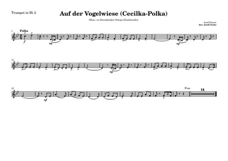 Auf Der Vogelwiese (Cecilka-Polka) - Trumpet - in - BB - 2 | PDF
