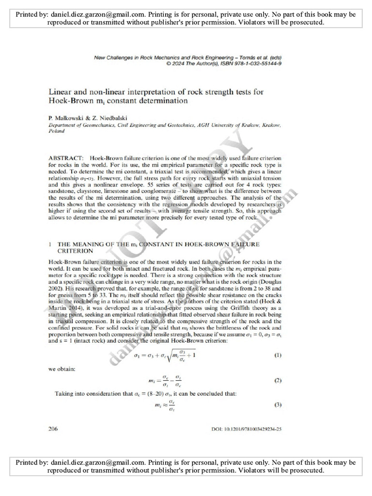 MALKOWSKI - LINEAR AND NON LINEAR INTERPRETATION OF Mi | PDF
