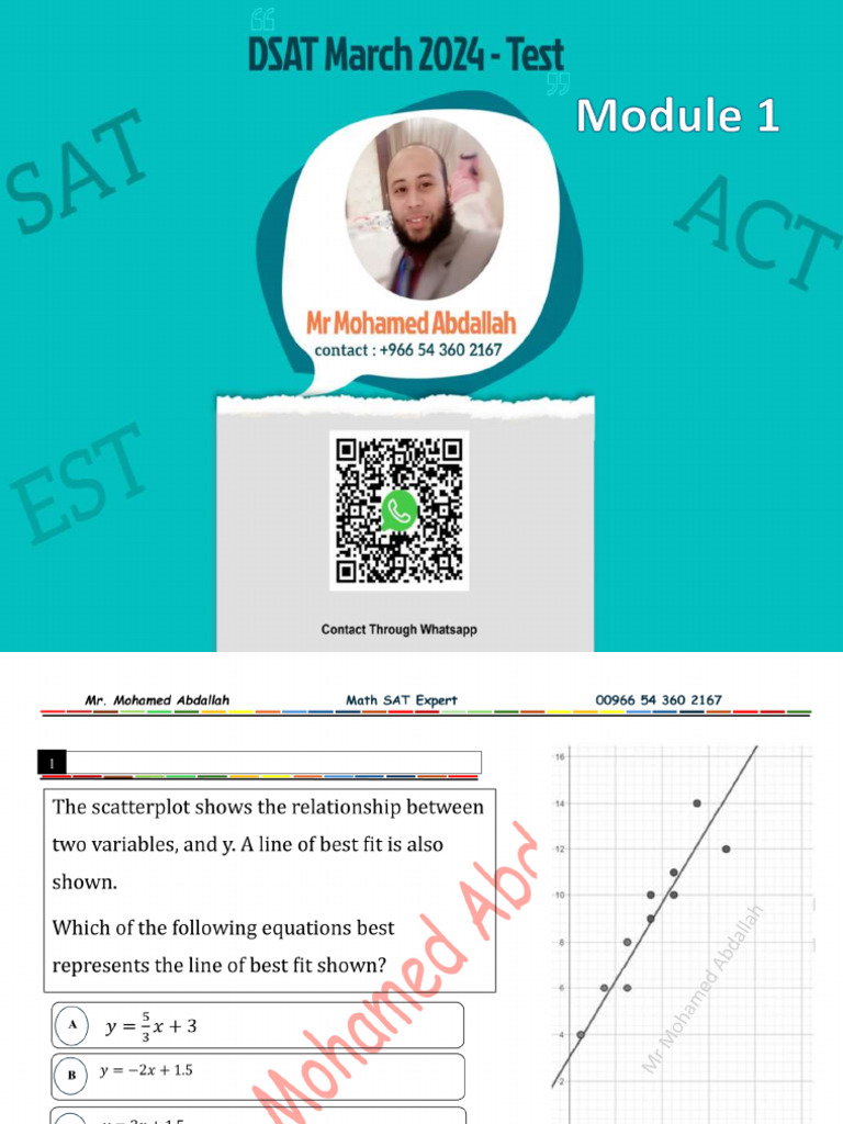 March24 DSAT Math Test (MR Mohamed Abdallah) | PDF