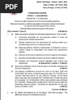 Paper 1 - CA Foundation Accounts Paper Sept 2024 Exam | PDF ...