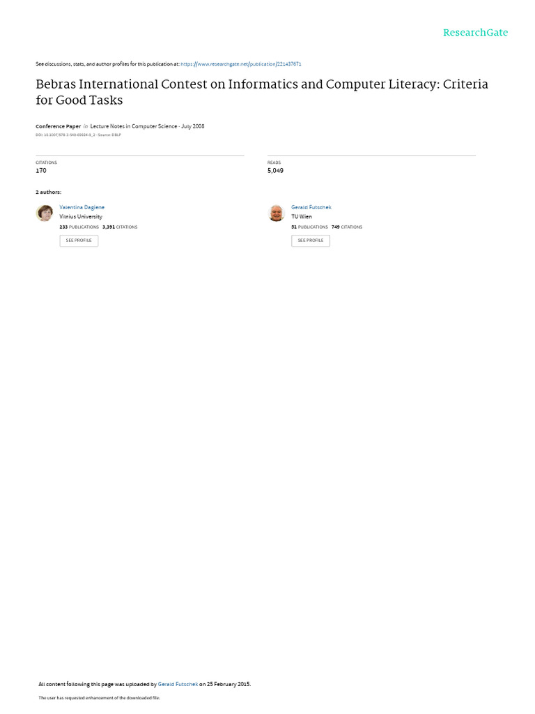 Bebras International Contest On Informatics and Co | PDF | Computer ...