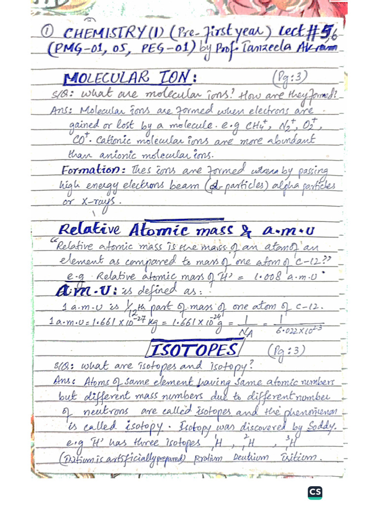 Chemistry Lect#5,6, ch#1,6-5-2024 | PDF