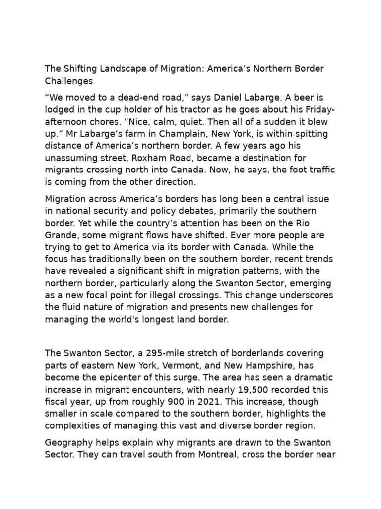 The Shifting Landscape of Migration | PDF | Immigration | Illegal ...