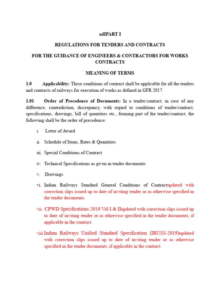 Tender Regulations for Railway Contracts | PDF | Limited Liability Partnership | Specification ...