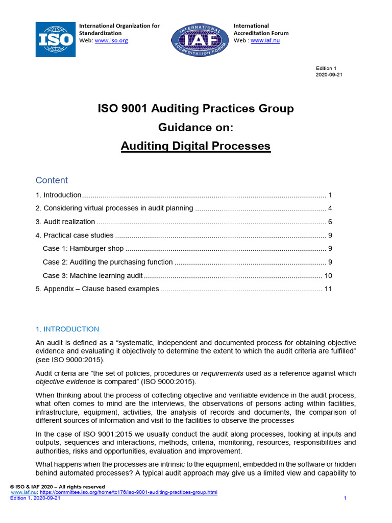 ISO-TC 176-TF - APG-Digital - Processes | PDF | Audit | Machine Learning