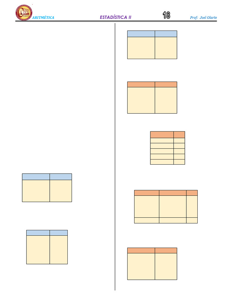 19 Estad-Stica II | PDF | Modo (Estadísticas) | Conceptos matemáticos