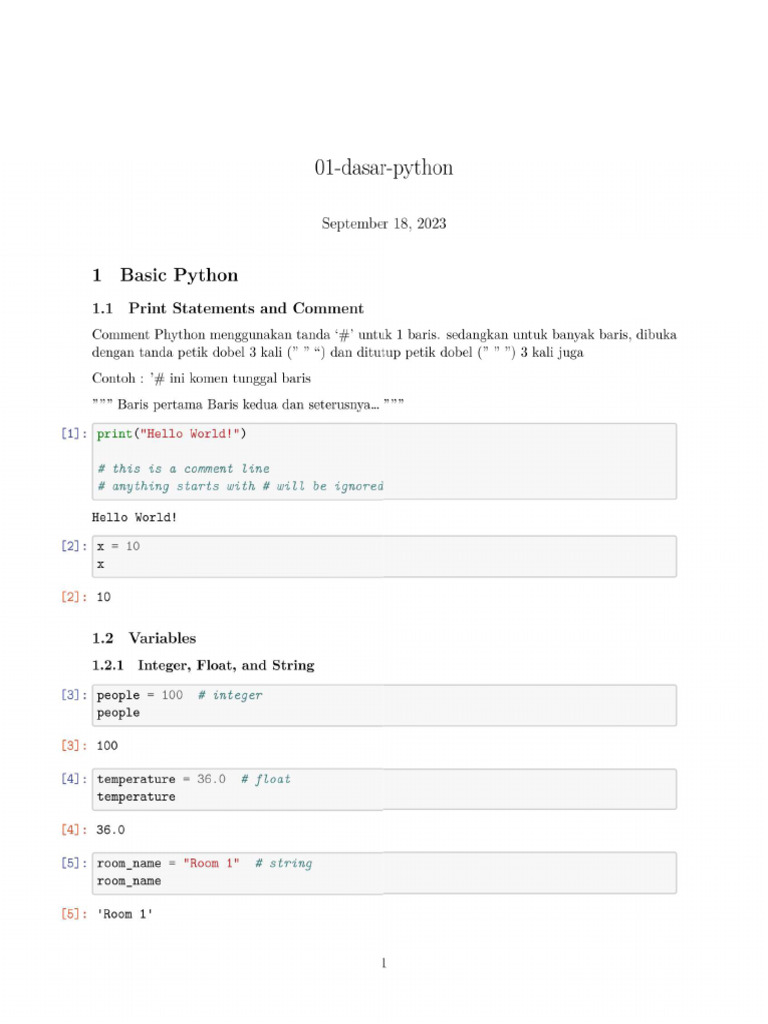 01 Dasar Python Up | PDF