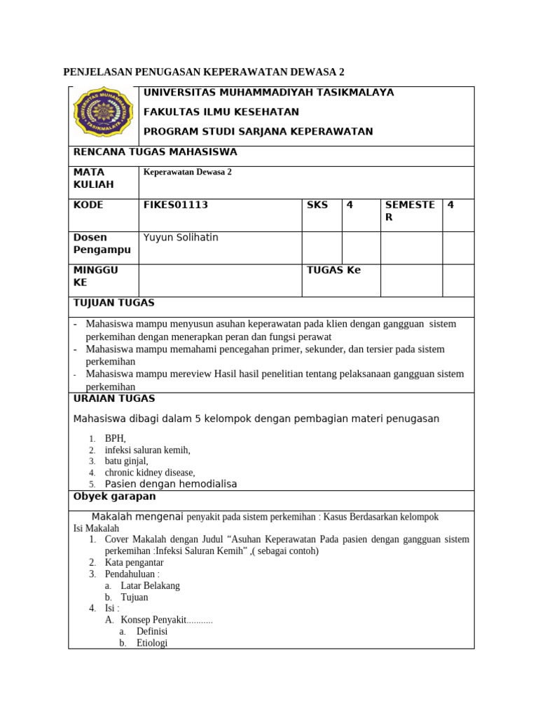 PENUGASAN KEPERAWATAN DEWASA 2 - Yuyun Solihatin | PDF