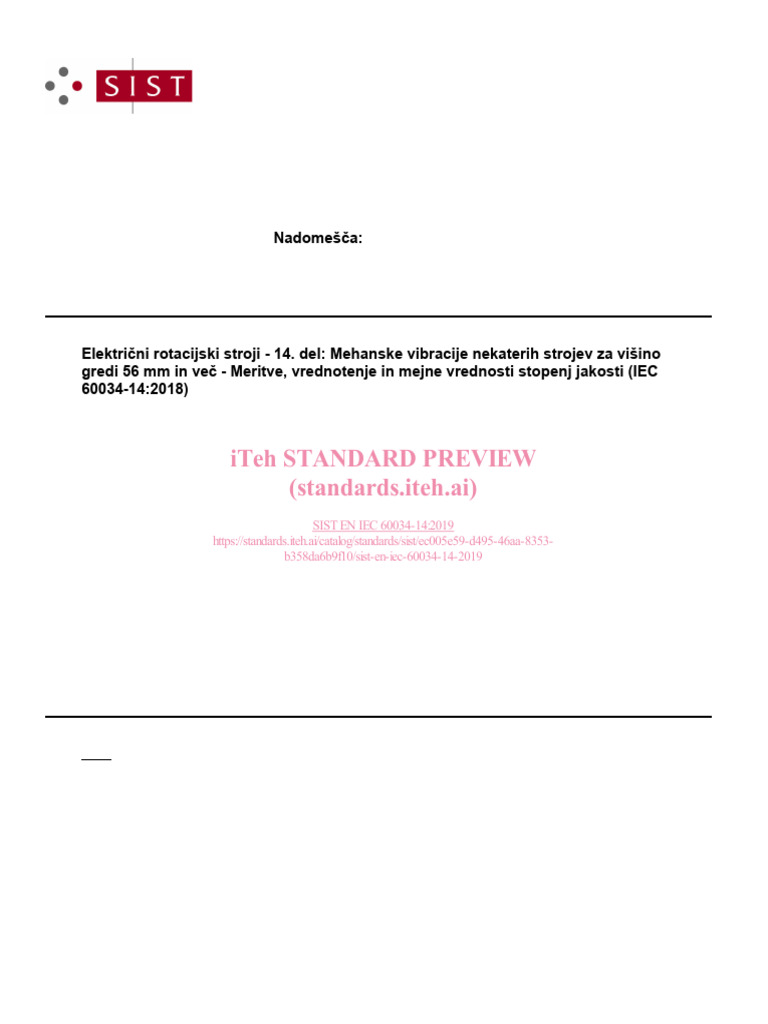 Iec 60034 14 2019 | PDF | International Electrotechnical Commission