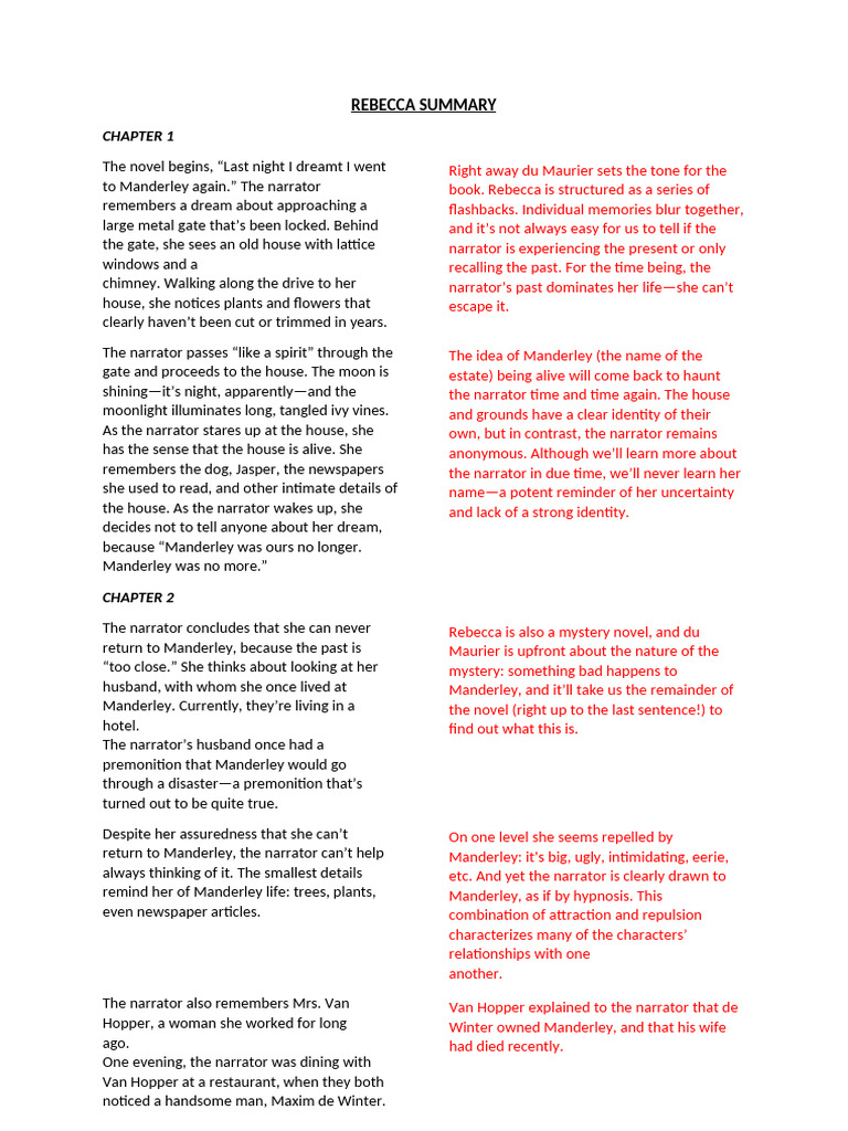 637345442-REBECCA-SUMMARY-PDF | PDF