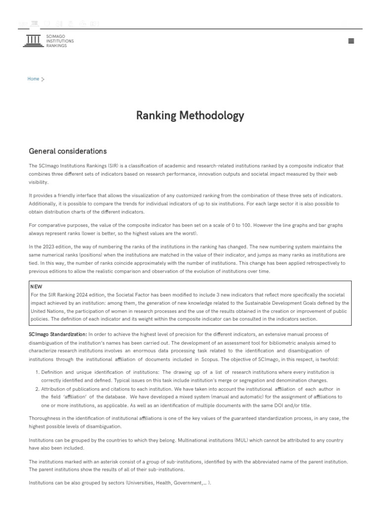 Scopus Ranking Methodology | PDF | Science