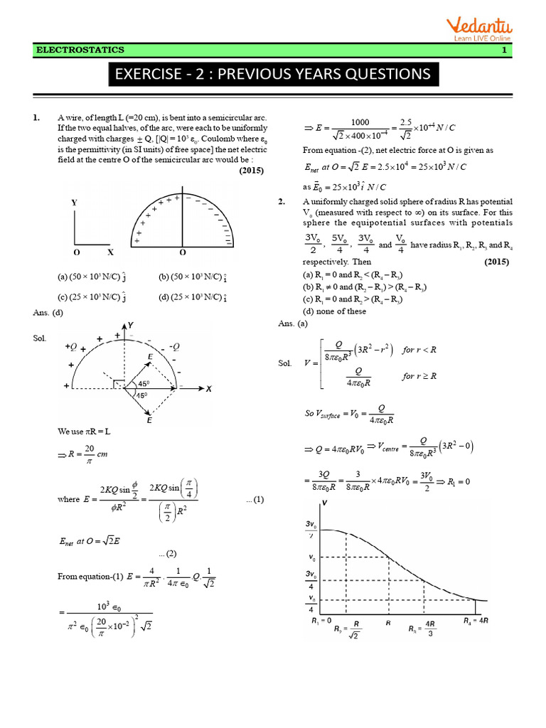 Electrostatic Ex-2 Q. With Sol. | PDF | Sphere | Metrology
