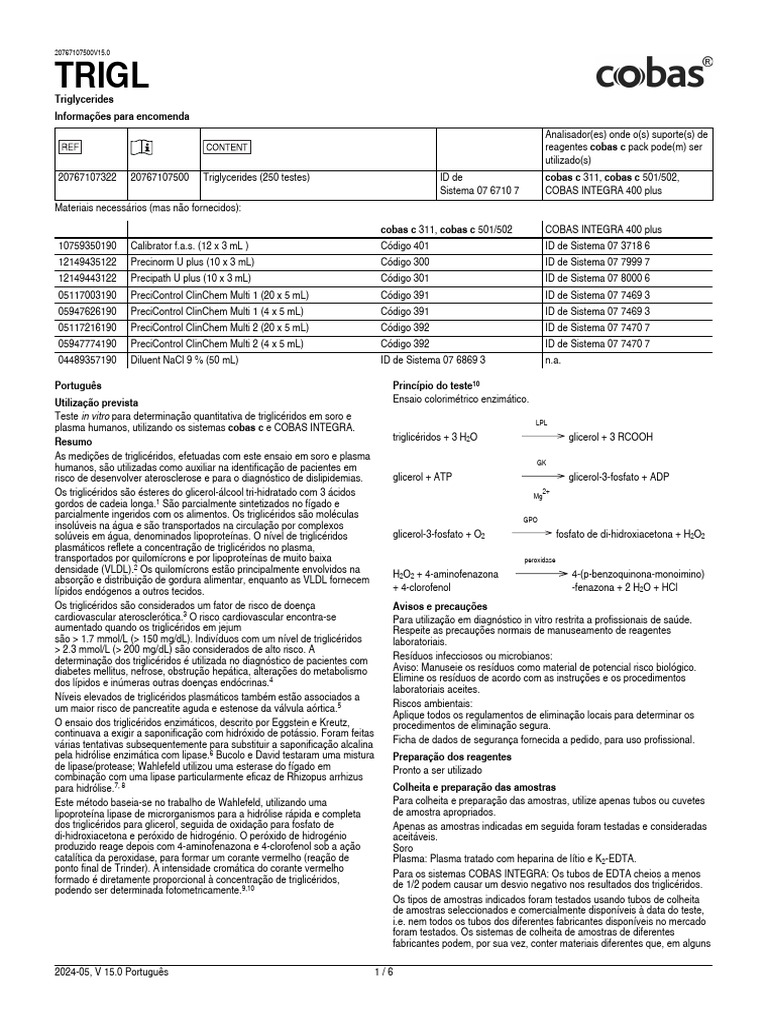 Insert.TRIGL.20767107500.V15.pt | PDF | Calibração | Triglicerídeo