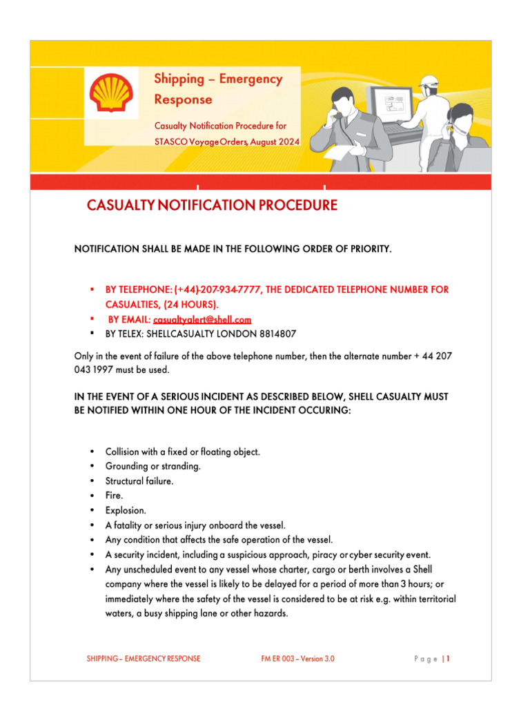 Shell Casualty Notification Procedure V3 August 2024 | PDF