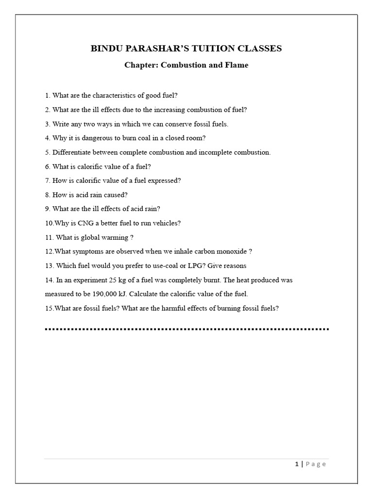 Combustion and Flame Test | PDF | Combustion | Fuels