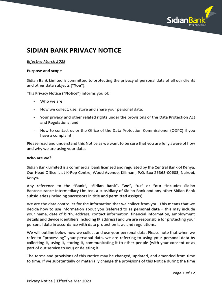 Sidian Bank Privacy Notice 2023 | PDF | Http Cookie | Credit Card