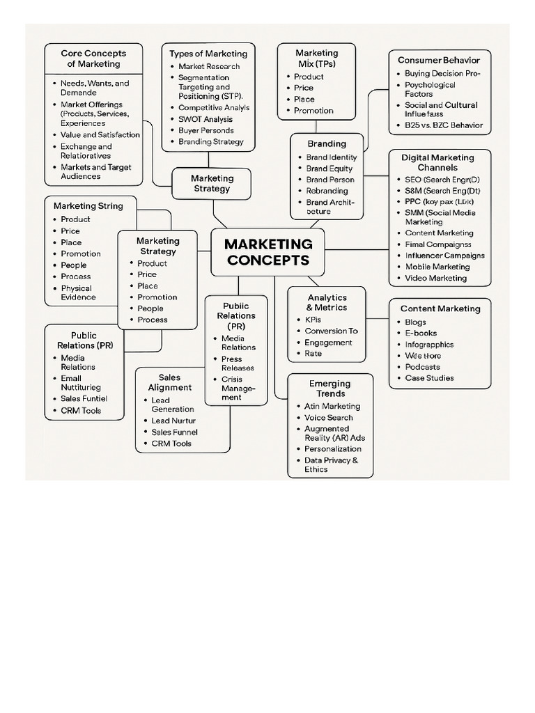 Marketing Concepts Mind Map | PDF