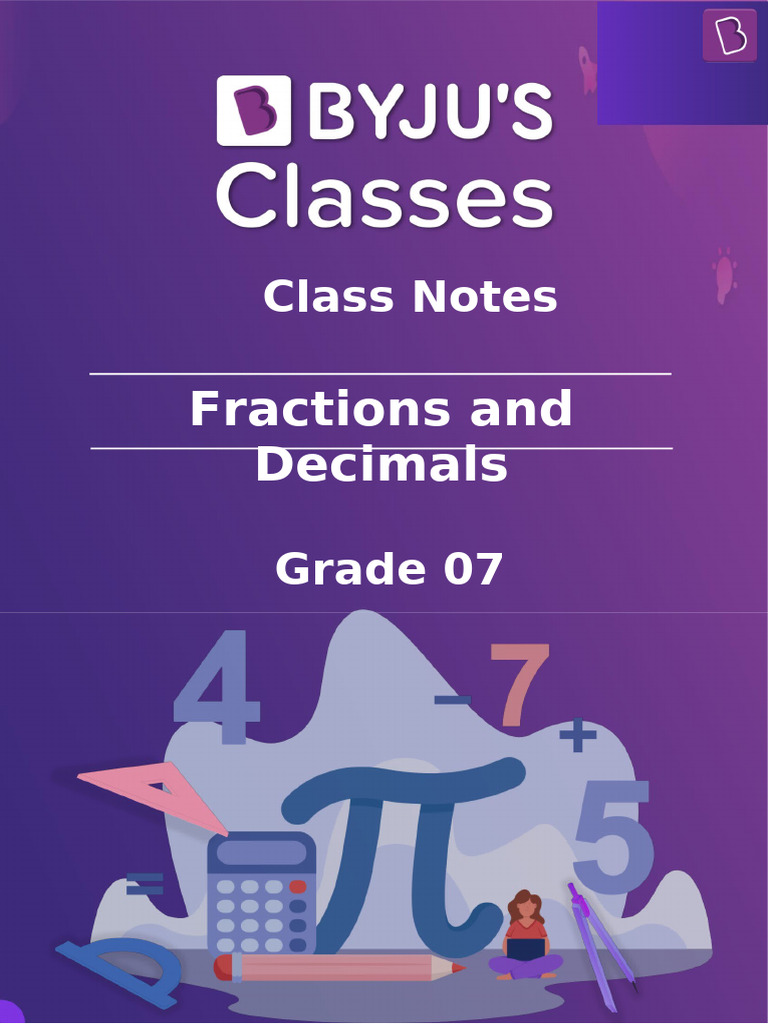 Grade 7 Fractions and Decimals Guide | PDF | Mathematical Notation ...