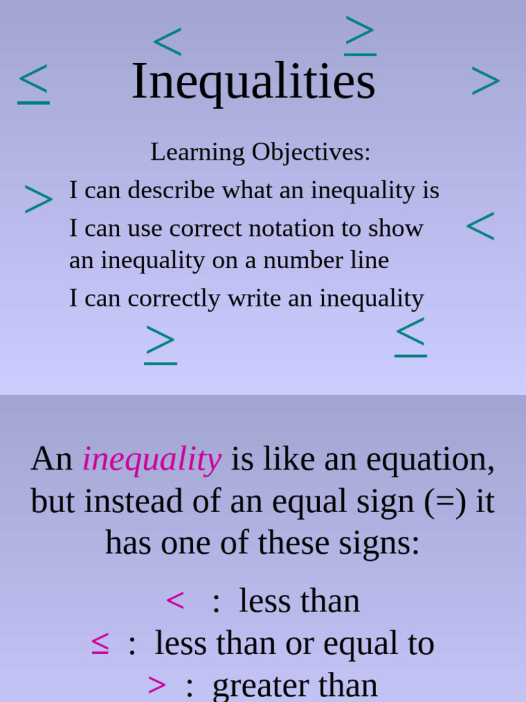 Lesson 5 - Inequalities and Order of Operations | PDF | Multiplication ...