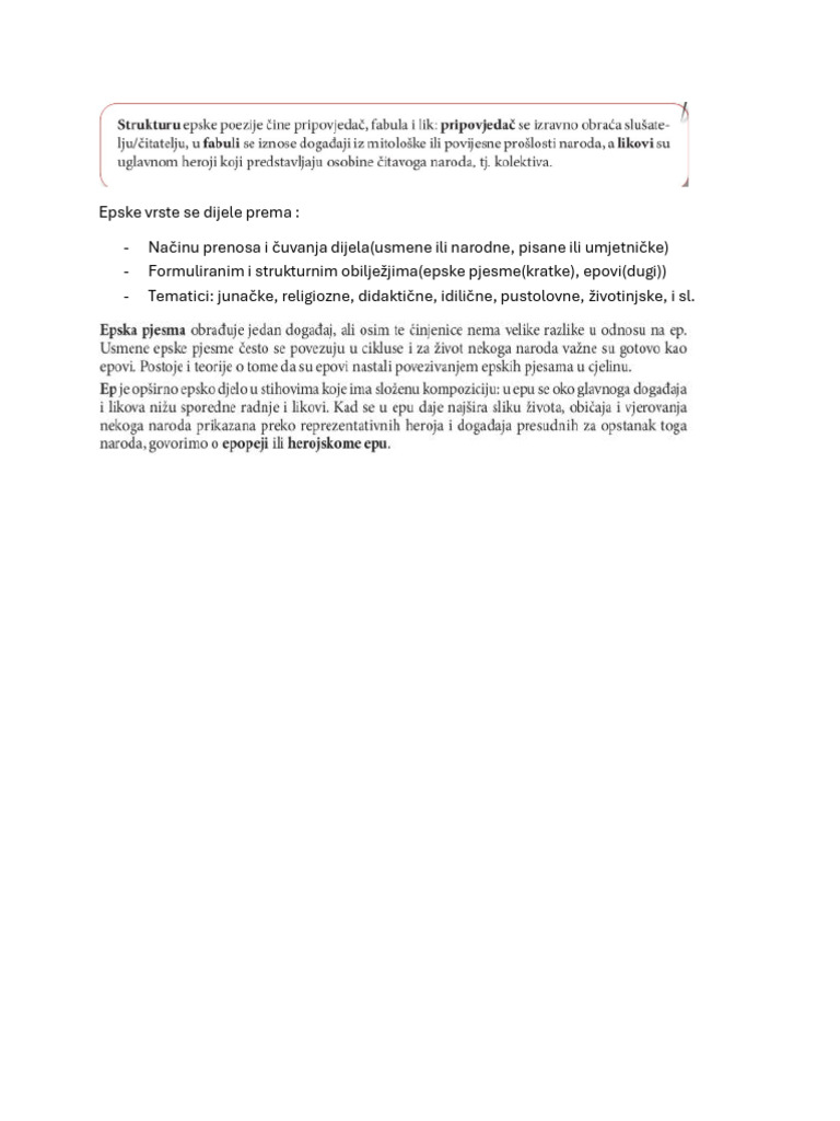 Epske Vrste | PDF