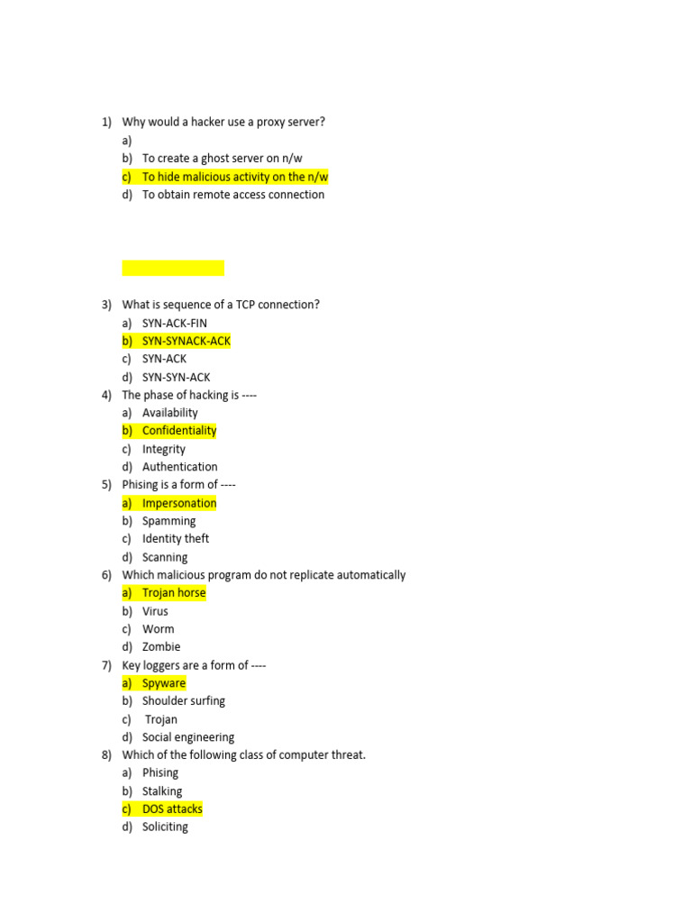 Information Security MCQs | PDF | Cryptography | Encryption