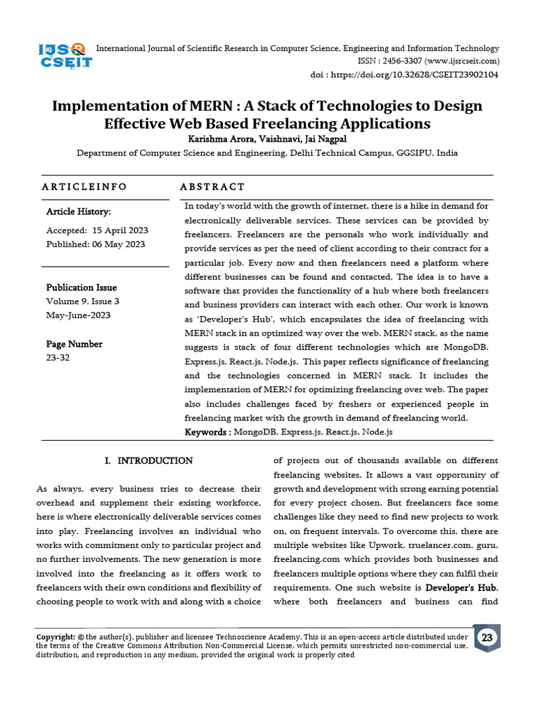 Implementation of MERN A Stack of Techno | PDF | Model–View–Controller | Client–Server Model