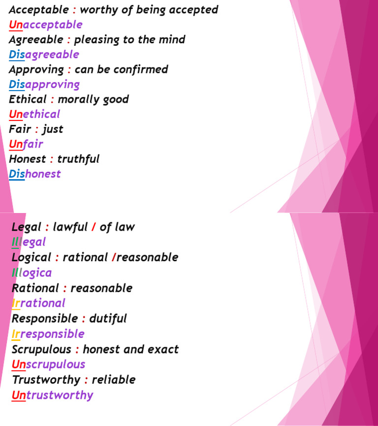 Acceptable vs. Unacceptable Terms Guide | PDF