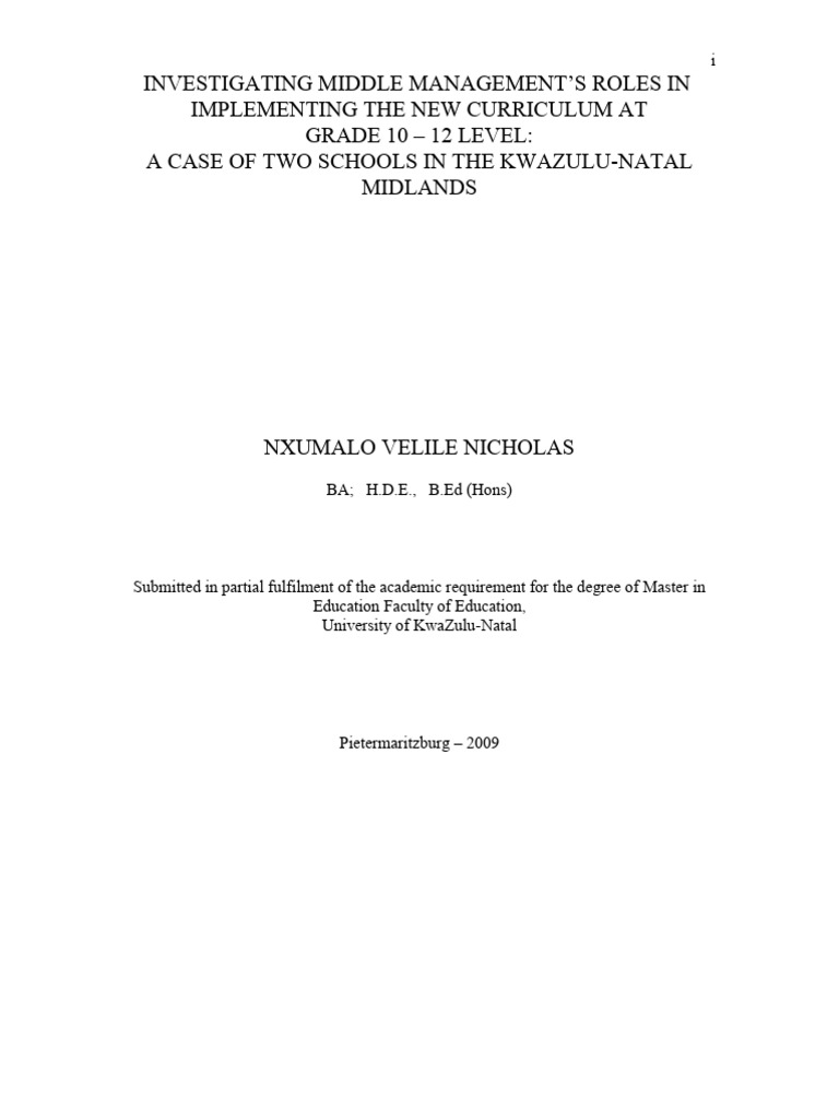Nxumalo Velile Nicholas | PDF | Curriculum | Teachers