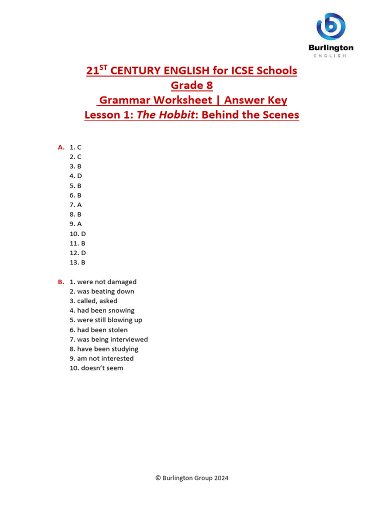 Grade 8 English Grammar Worksheets | PDF
