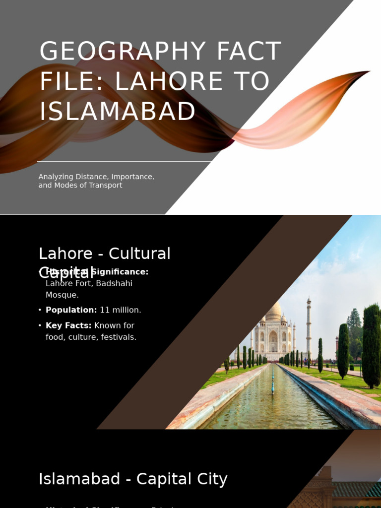 Presentation Geography Fact File - Lahore To Islamabad | PDF