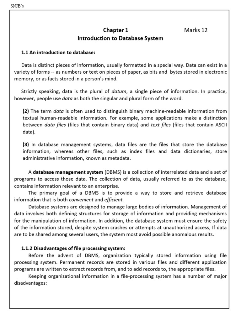 ch1 - Database System Concepts | PDF | Databases | Relational Model