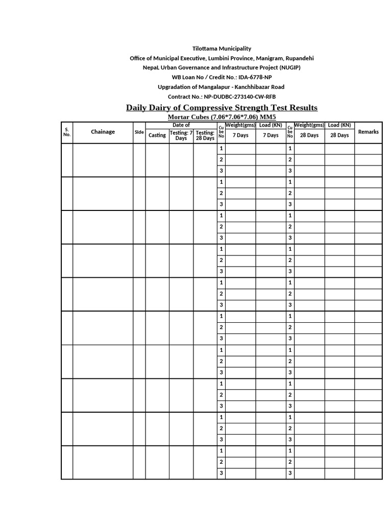 Cubes Dairy Format | PDF | Mechanical Engineering | Concrete