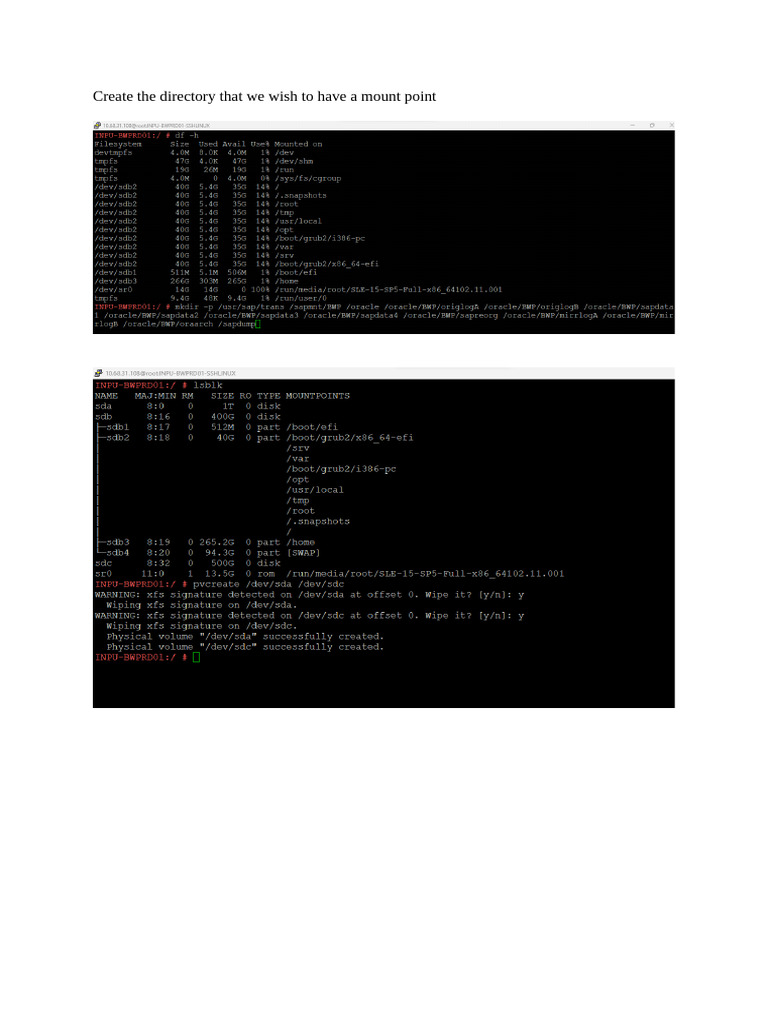 Mount Point Creation | PDF