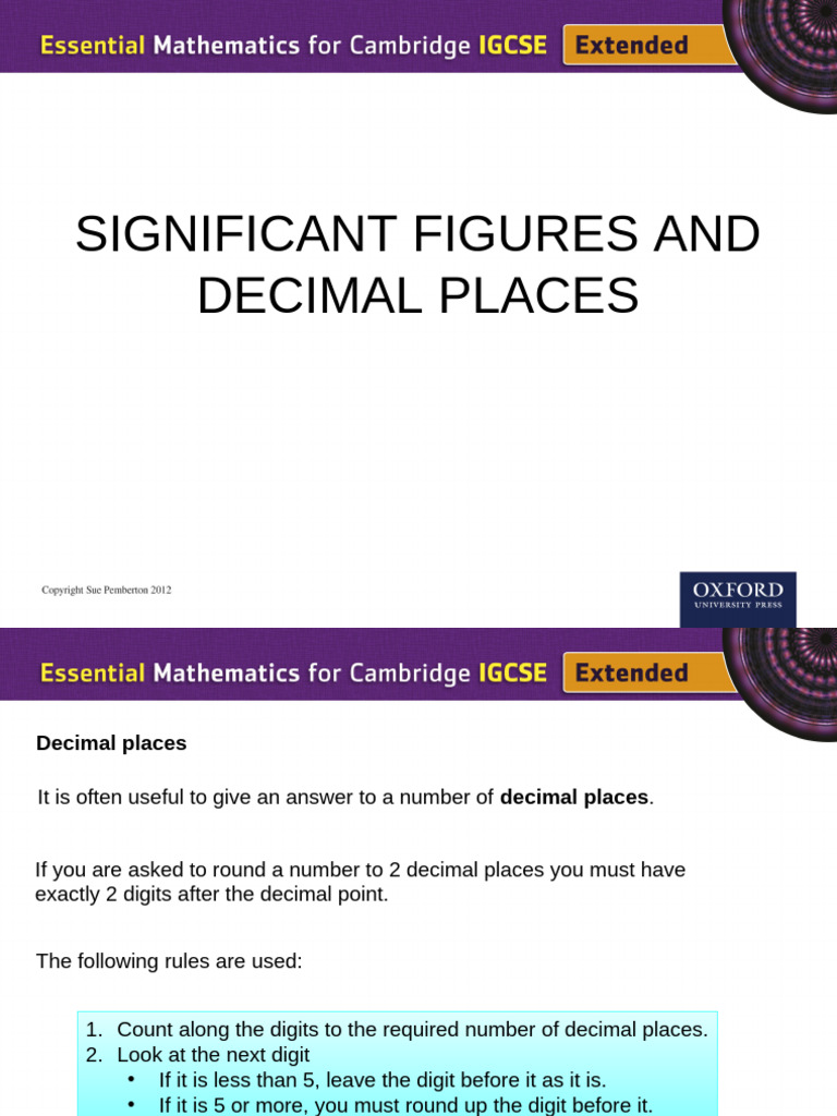 Rounding: Significant Figures & Decimals | PDF | Significant Figures ...