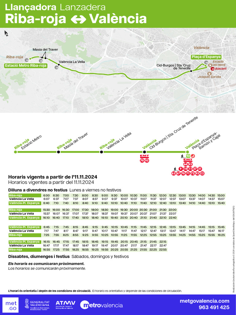 Lanzadera Riba-roja-Valencia y Aeropuerto | PDF